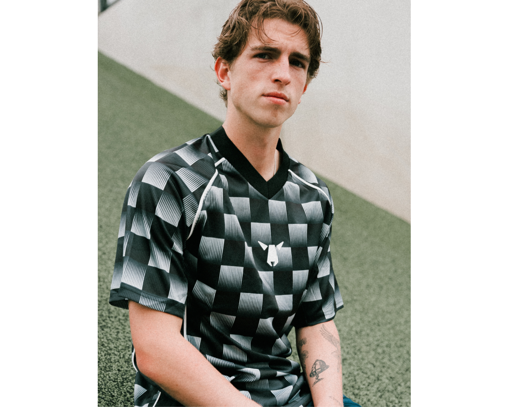 FCM PATTERN FOOTBALL TEE SORT/HVID BØRN | FCM SHOP